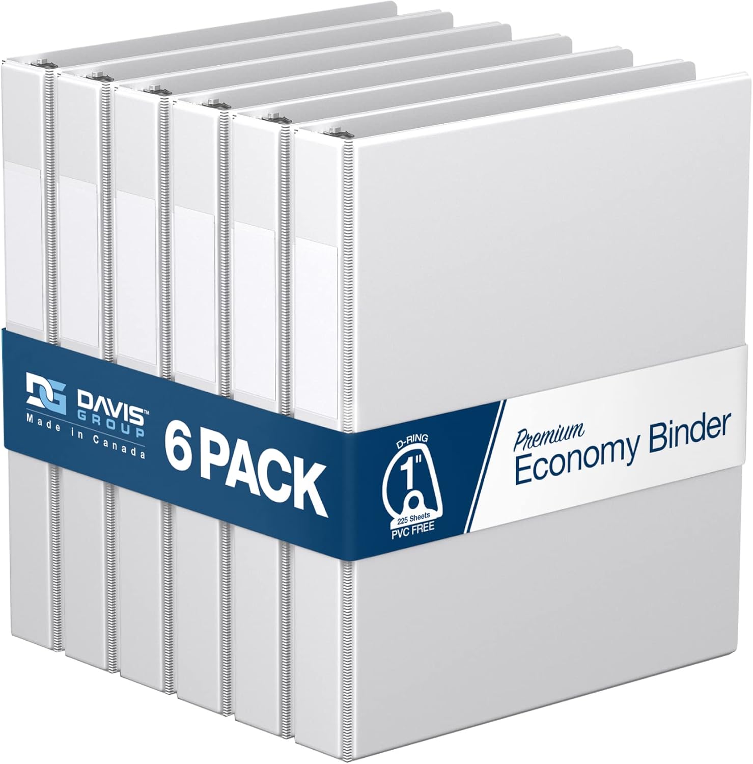 Premium Economy 1-Inch D-Ring Binders | Pack of 6 | The Binder Shop